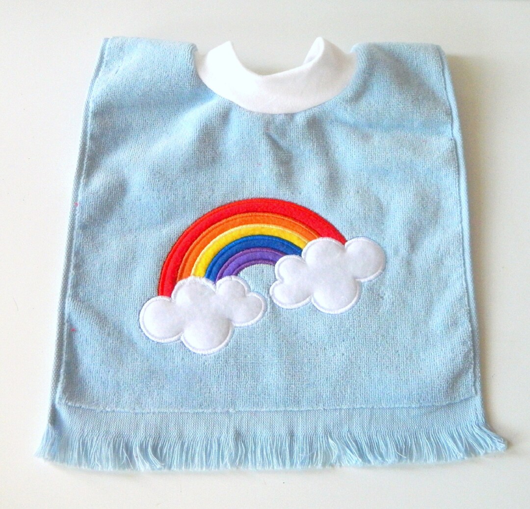 Large Personalized Baby Bib, Rainbow Bib, Pullover Bib, Toddler Towel ...