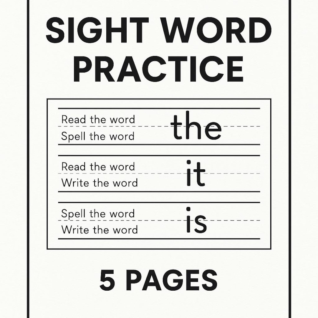 Sight Word Practice Worksheets | 5 Pages | Read, Spell, and Write ...