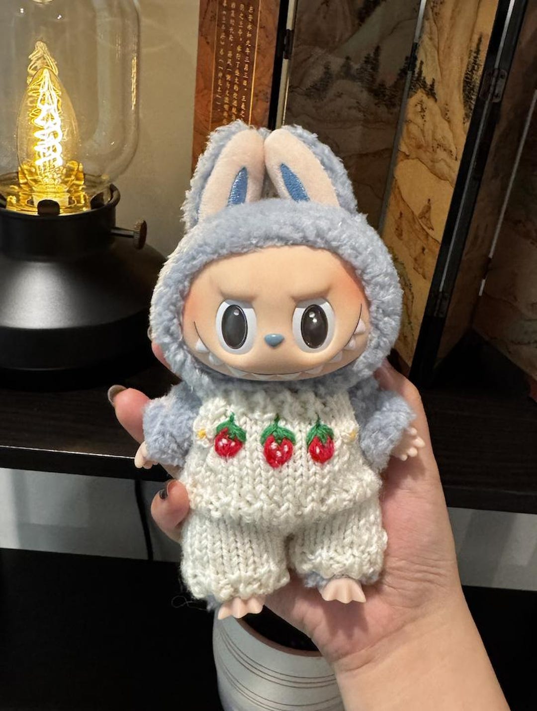 Knitted Strawberry Jumpsuit Fits Labubu | Handmade Doll Clothes, Soft ...