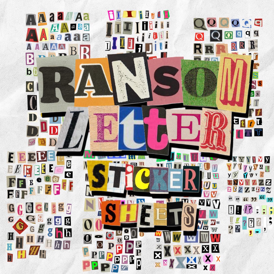 Ransom Magazine Letter Sticker Sheets - Etsy