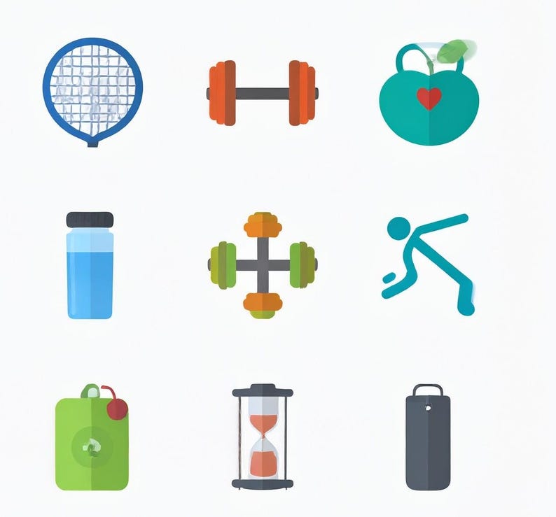 Workout Icons Set, SVG, PDF, and JPG - Etsy