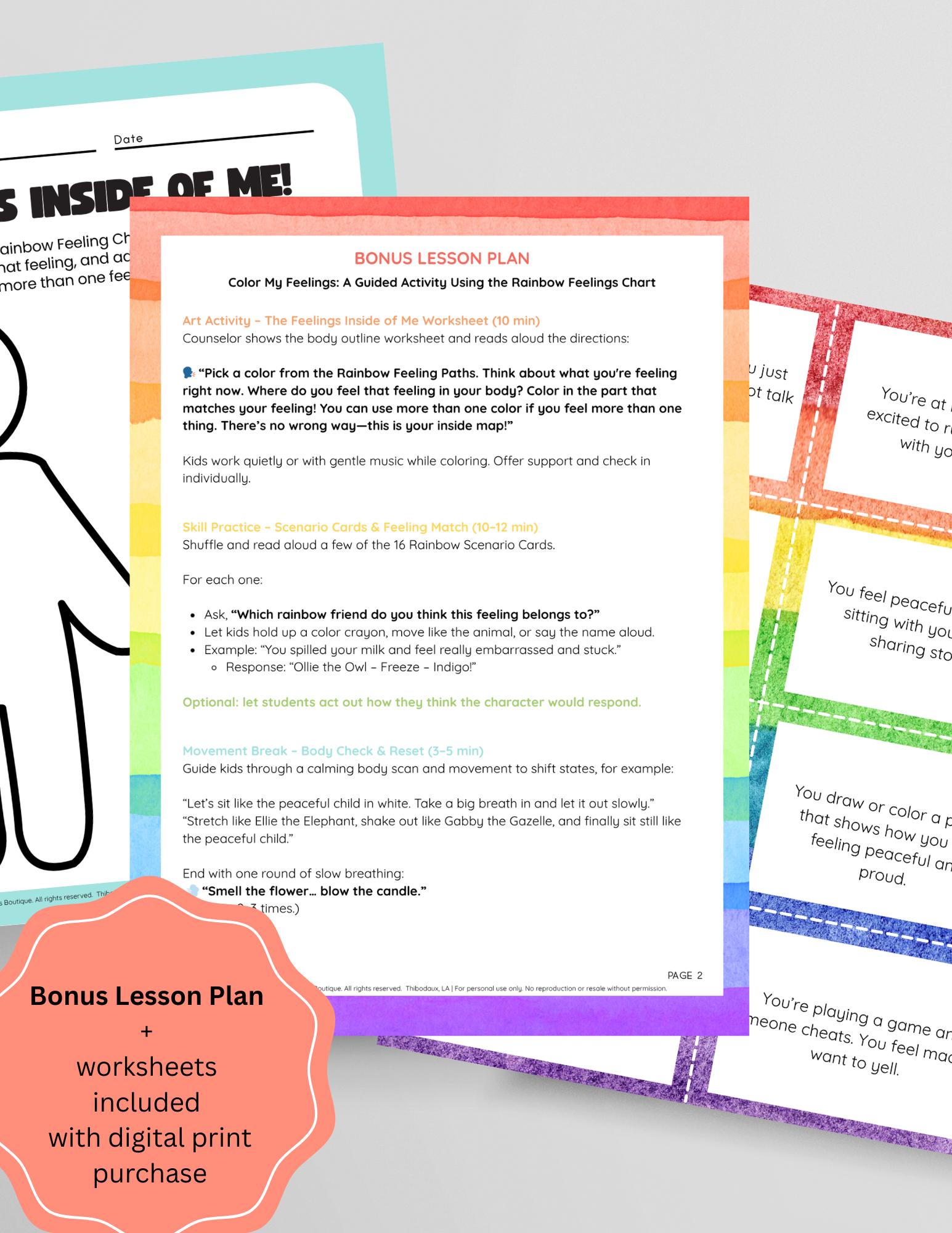 Feeling Rainbow Chart for Kids | Polyvagal-inspired Poster | Printable ...