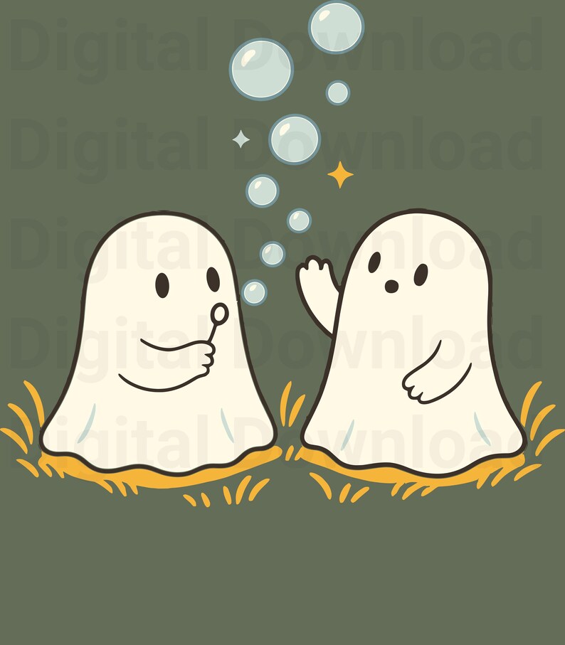 Digital Download Ghost Bubble SVG, Cute Halloween PNG, Kawaii Ghosts ...