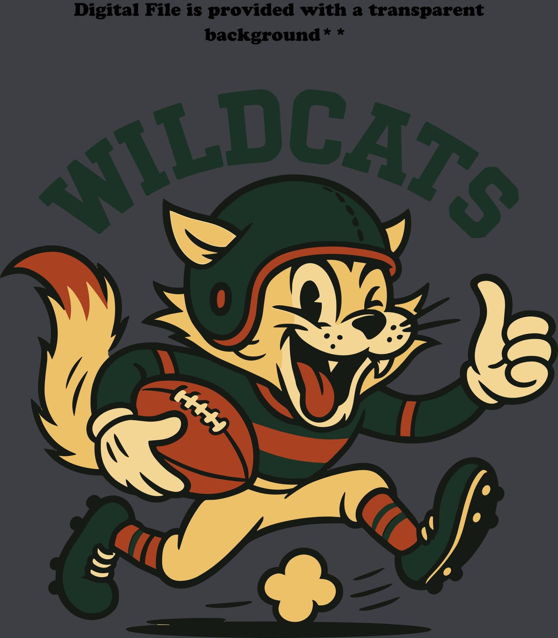Wildcats Mascot SVG PNG: Retro School Spirit Clipart (digital Download ...