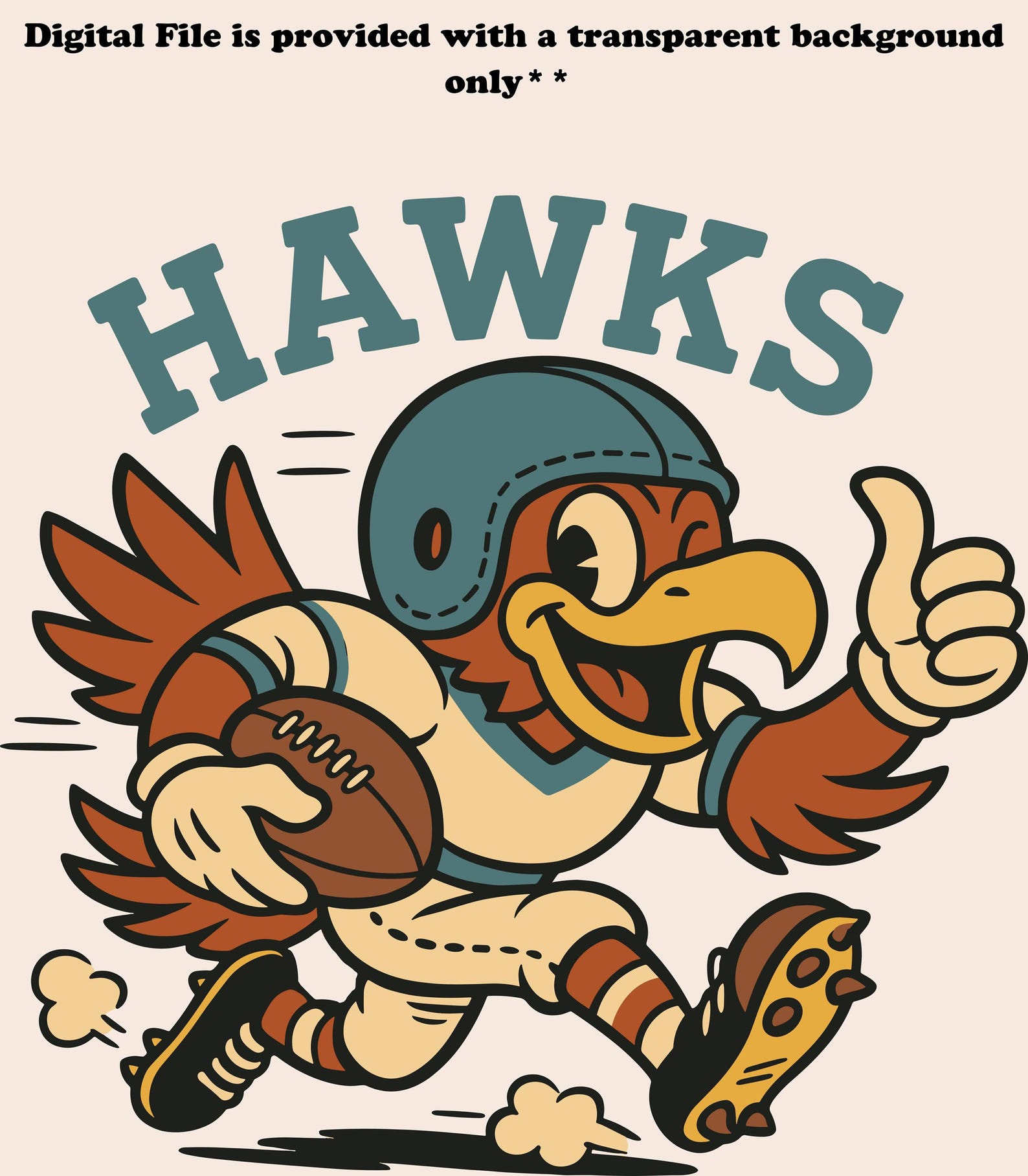 Hawks Mascot SVG PNG: Retro School Spirit Clipart (digital Download) - Etsy