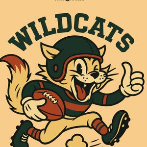 Wildcats Mascot SVG PNG: Retro School Spirit Clipart (digital Download ...