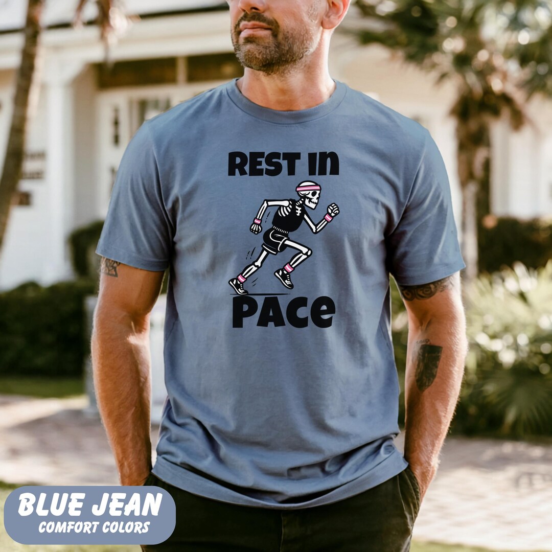 Rest in Pace Skeleton Running Shirt: Comfort Colors Halloween Tee - Etsy