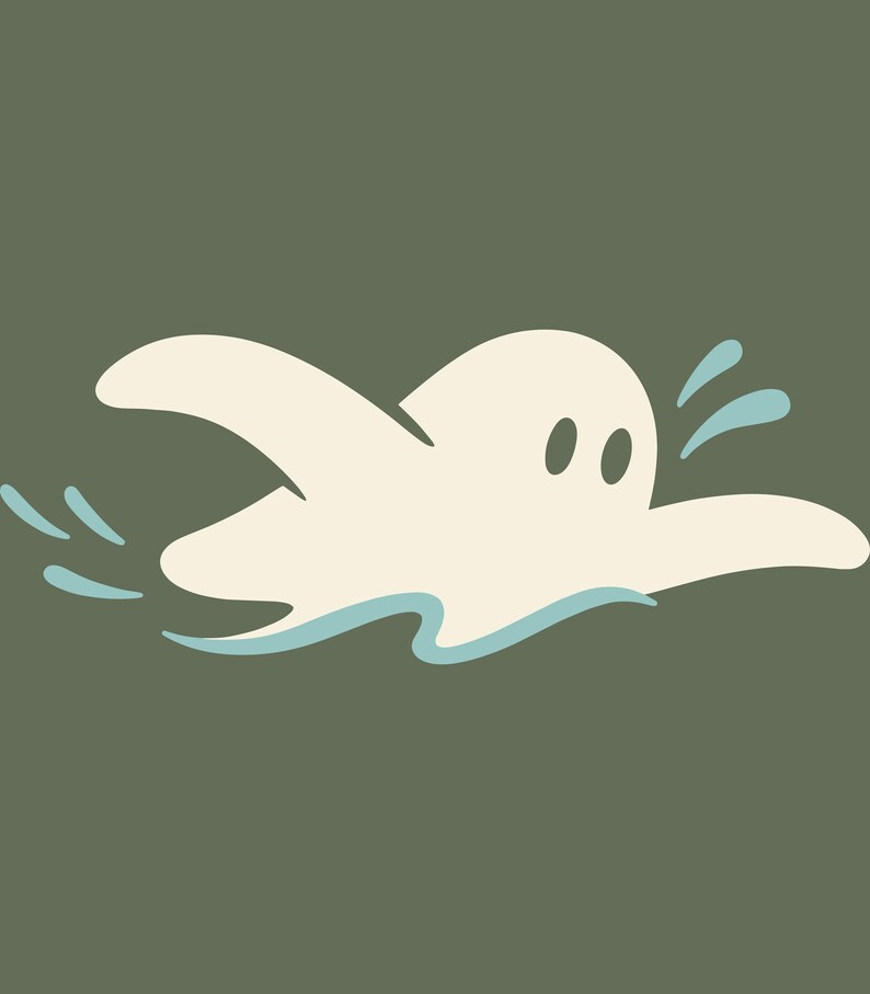 Ghost Swimming SVG: Funny Halloween Swim Shirt Design (digital Files ...