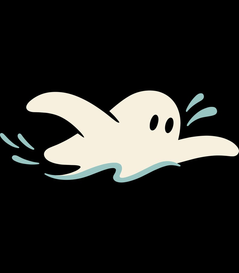 Ghost Swimming SVG: Funny Halloween Swim Shirt Design (digital Files ...