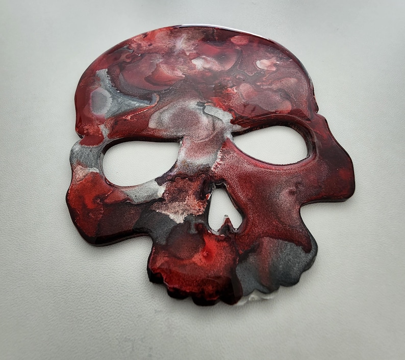 Gothic Skull Coaster | Handmade Alcohol Ink & Resin Art | Dark Academia ...