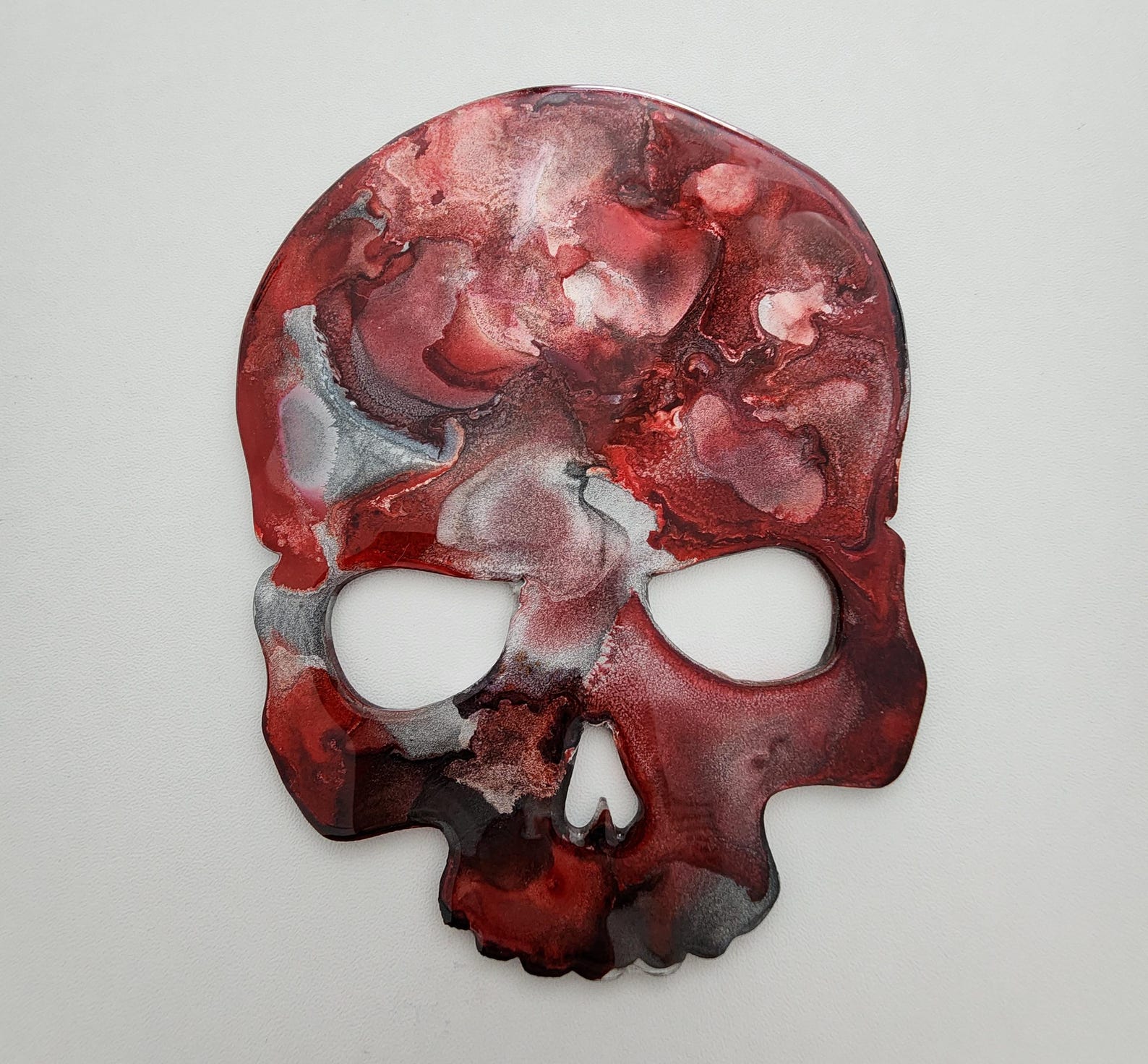 Gothic Skull Coaster | Handmade Alcohol Ink & Resin Art | Dark Academia ...
