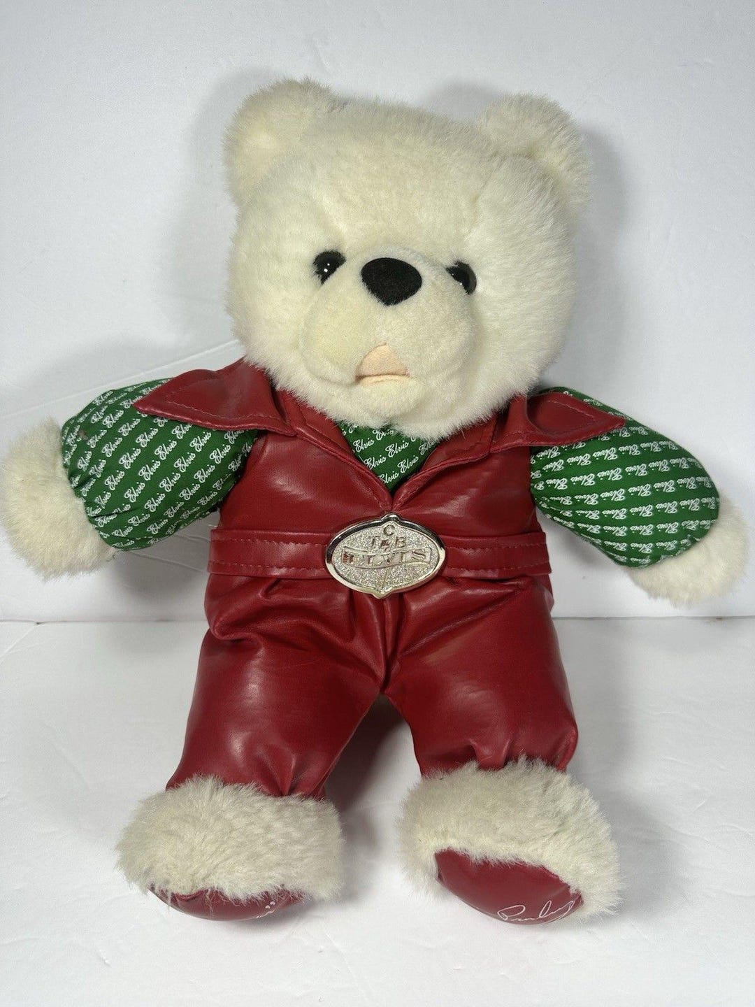 Vintage Elvis Presley Plush Bear 17” Blue Christmas TCB Comeback ...