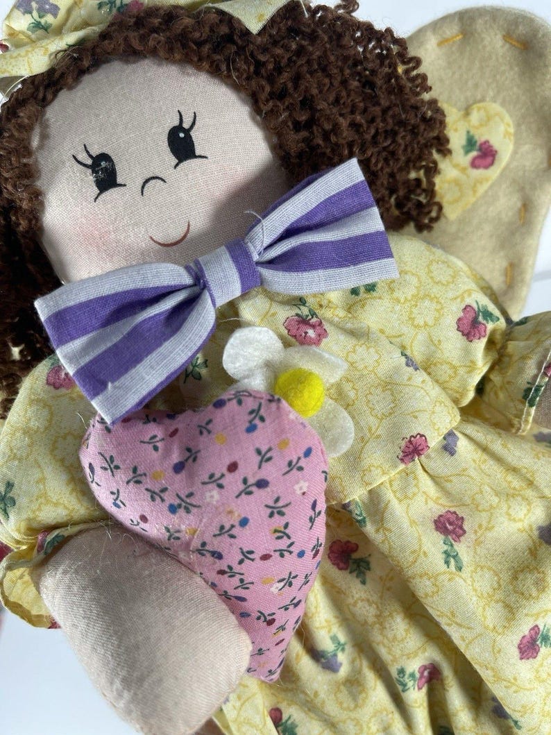 Vintage Handmade Angel Doll 18 Inch Cloth Rag Doll Country Cottage ...