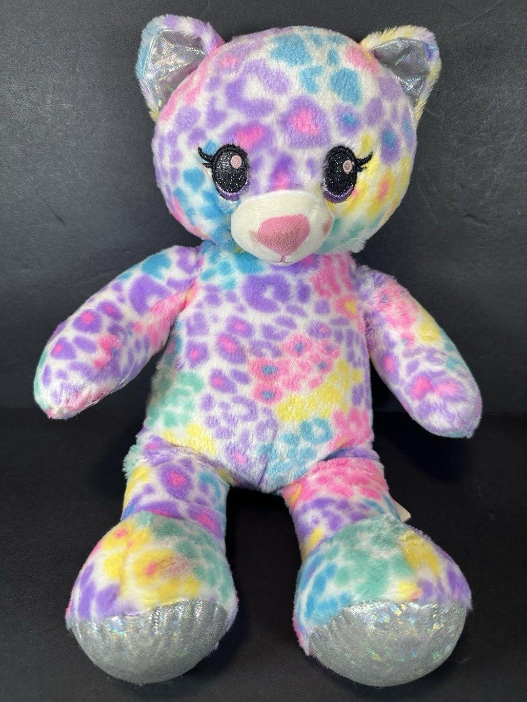 Build-a-bear Lisa Frank Rainbow Leopard Spotted Plush Cat Multi-color ...