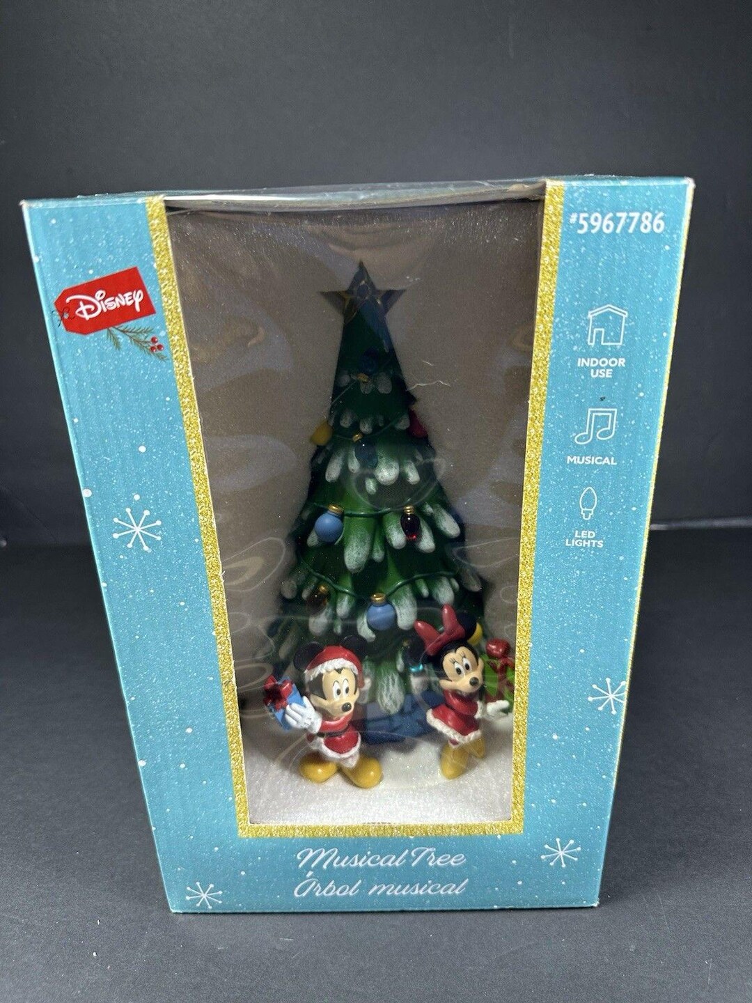 Disney 10” LED Musical Christmas Tree Scene – Mickey & Minnie Holiday ...