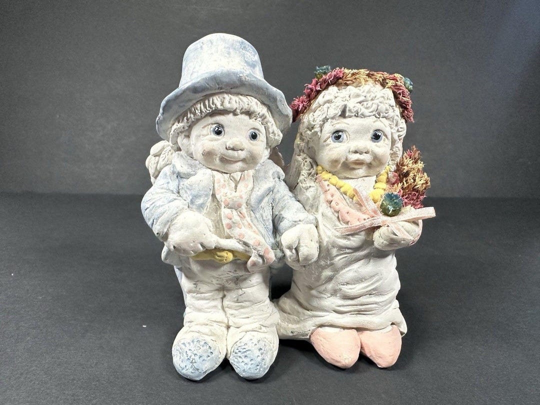 Vintage 1991 Dreamsicles Wedding Rehearsal Bride Groom Cherub Figurine ...