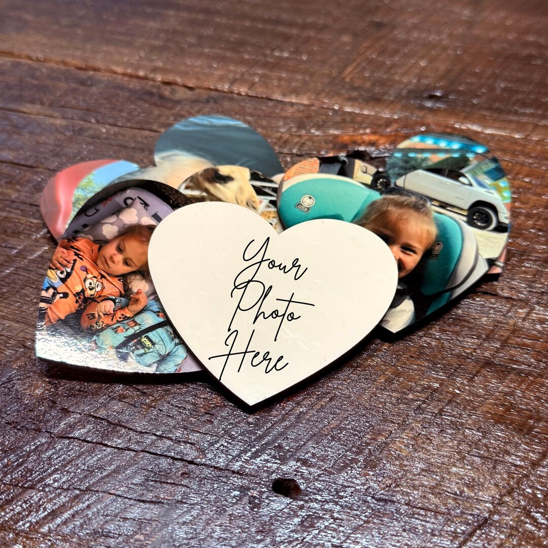 Custom Heart Photo Magnet – Personalized Keepsake Gift | Wedding Favor ...