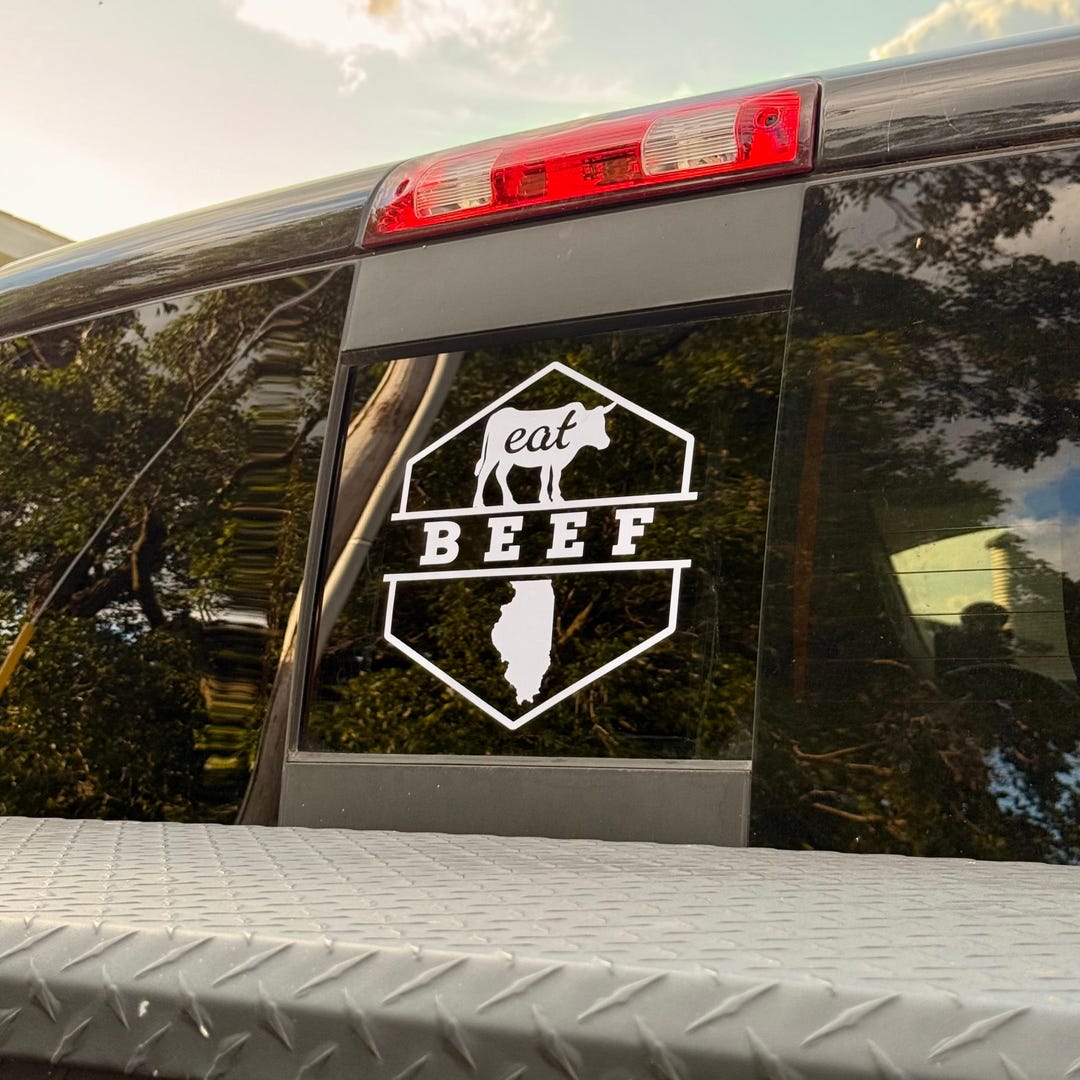 Eat Beef State Vinyl Decal: Farmhouse Truck Sticker - Etsy