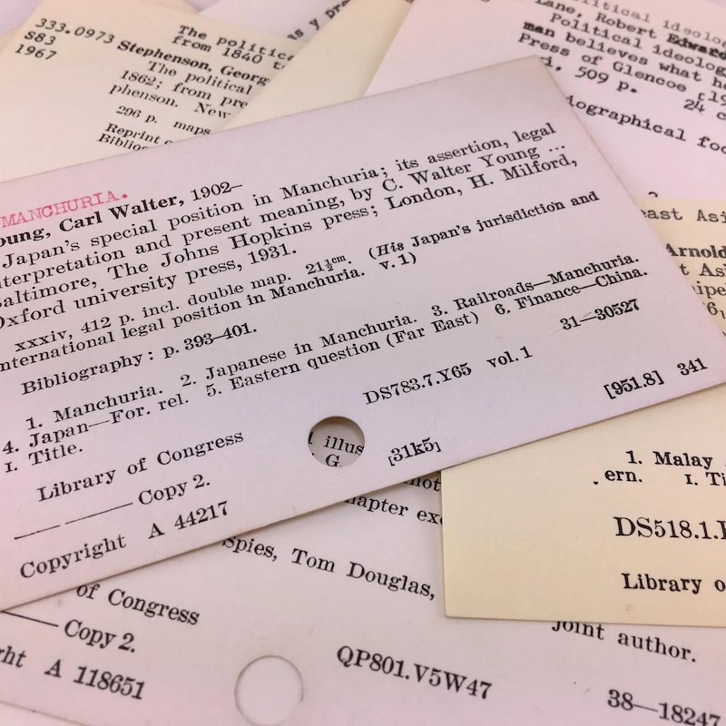 Library Card Catalog - Etsy