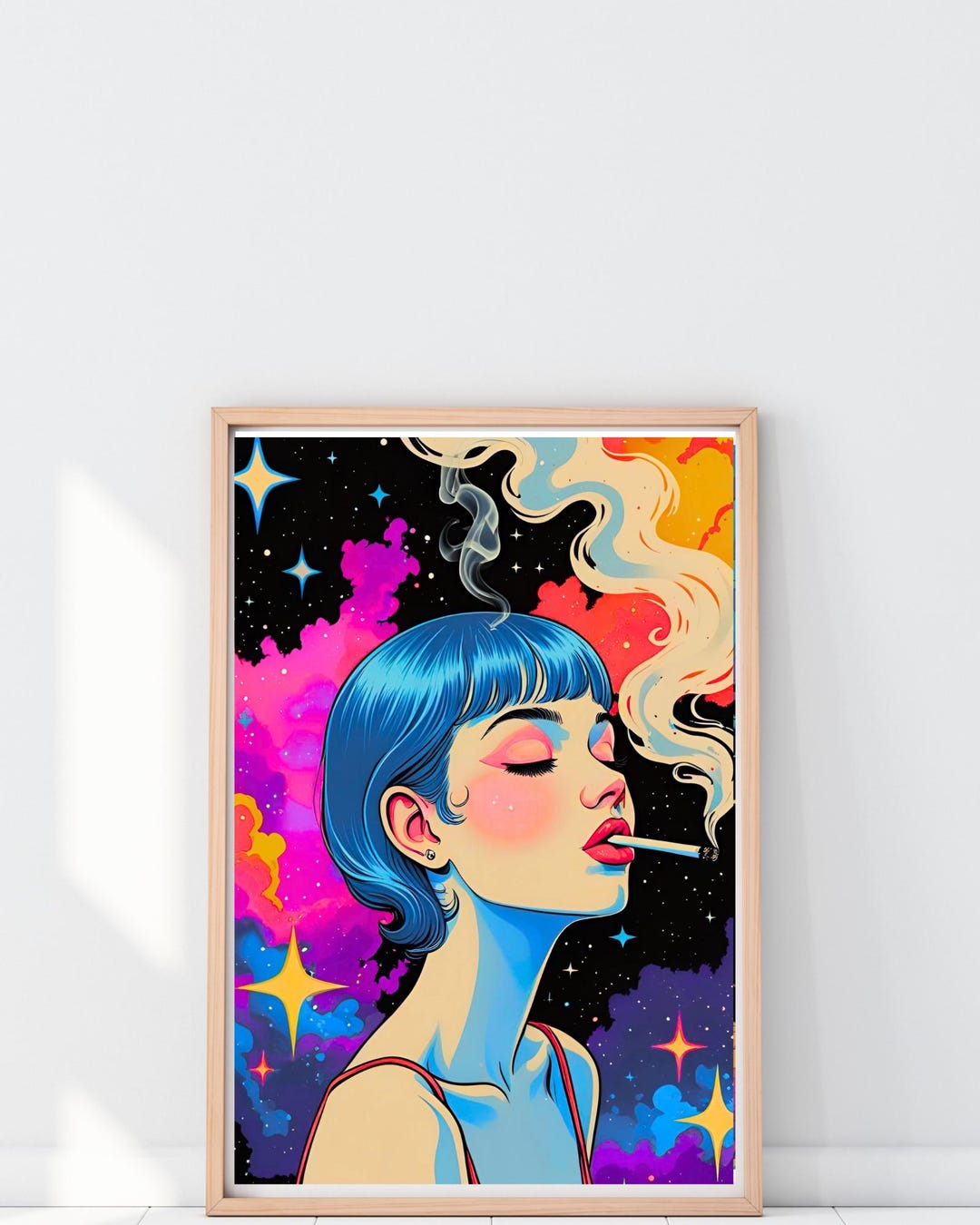 Cosmic Smoke – Retro Pop Art Girl - Etsy