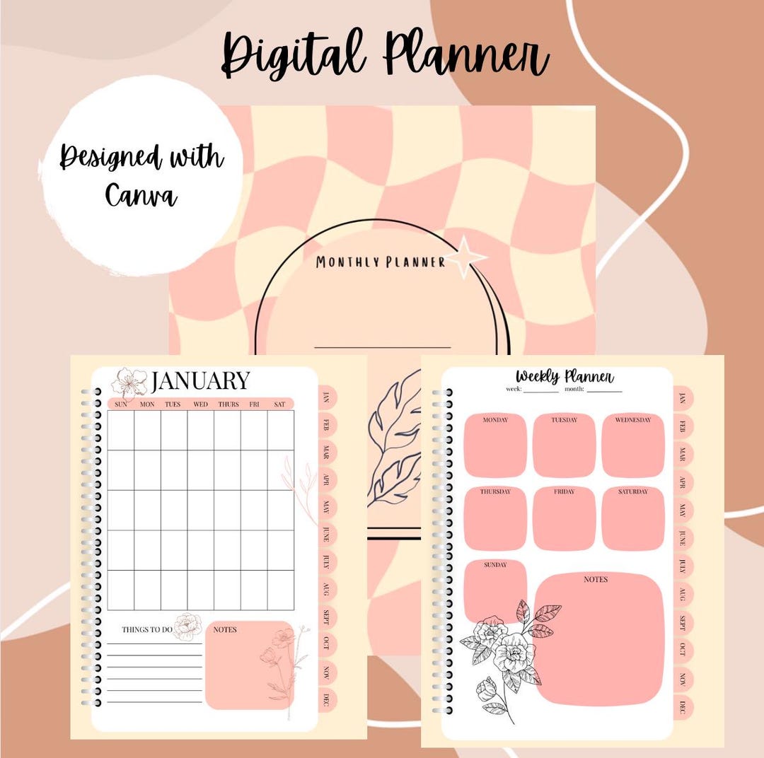 Pink Checkered Digital Budget Planner - Etsy