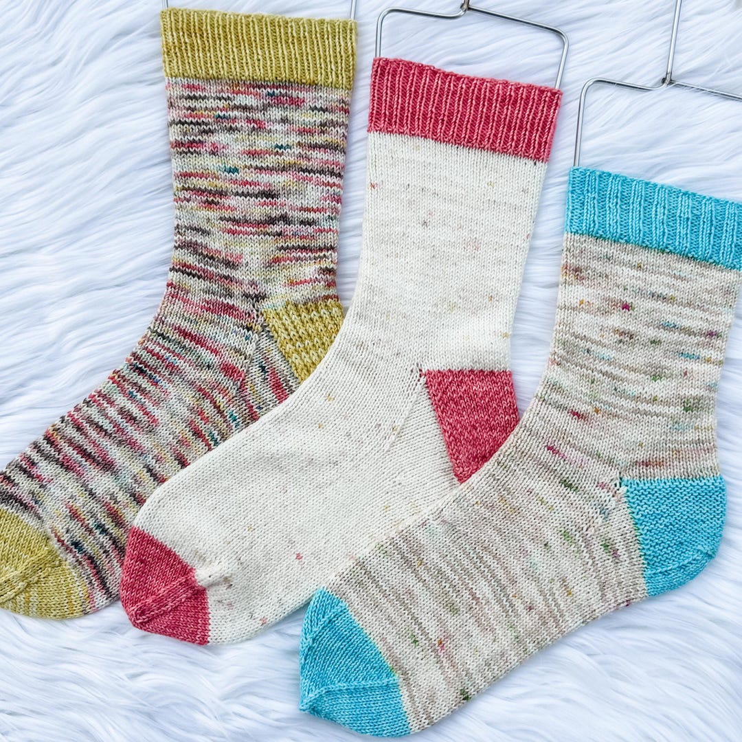 Vanilla Scoop Socks | PDF PATTERN, Sock Pattern, Fingering Weight Sock ...