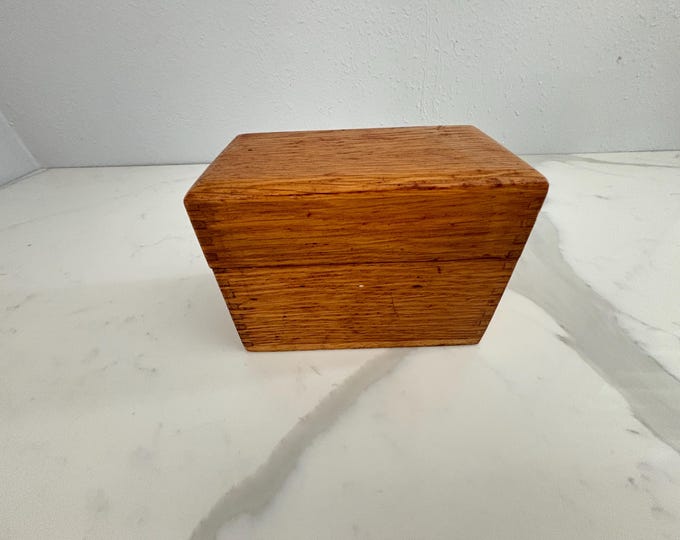 Vintage Recipe Box in Oak Wood – 1970s - 1980s Made in USA - Kitchen ...