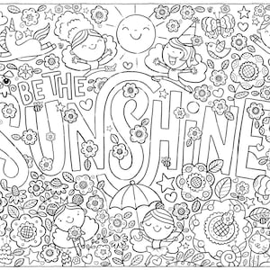 Be the Sunshine Coloring Activity Poster Children Kids Adults Coloring ...
