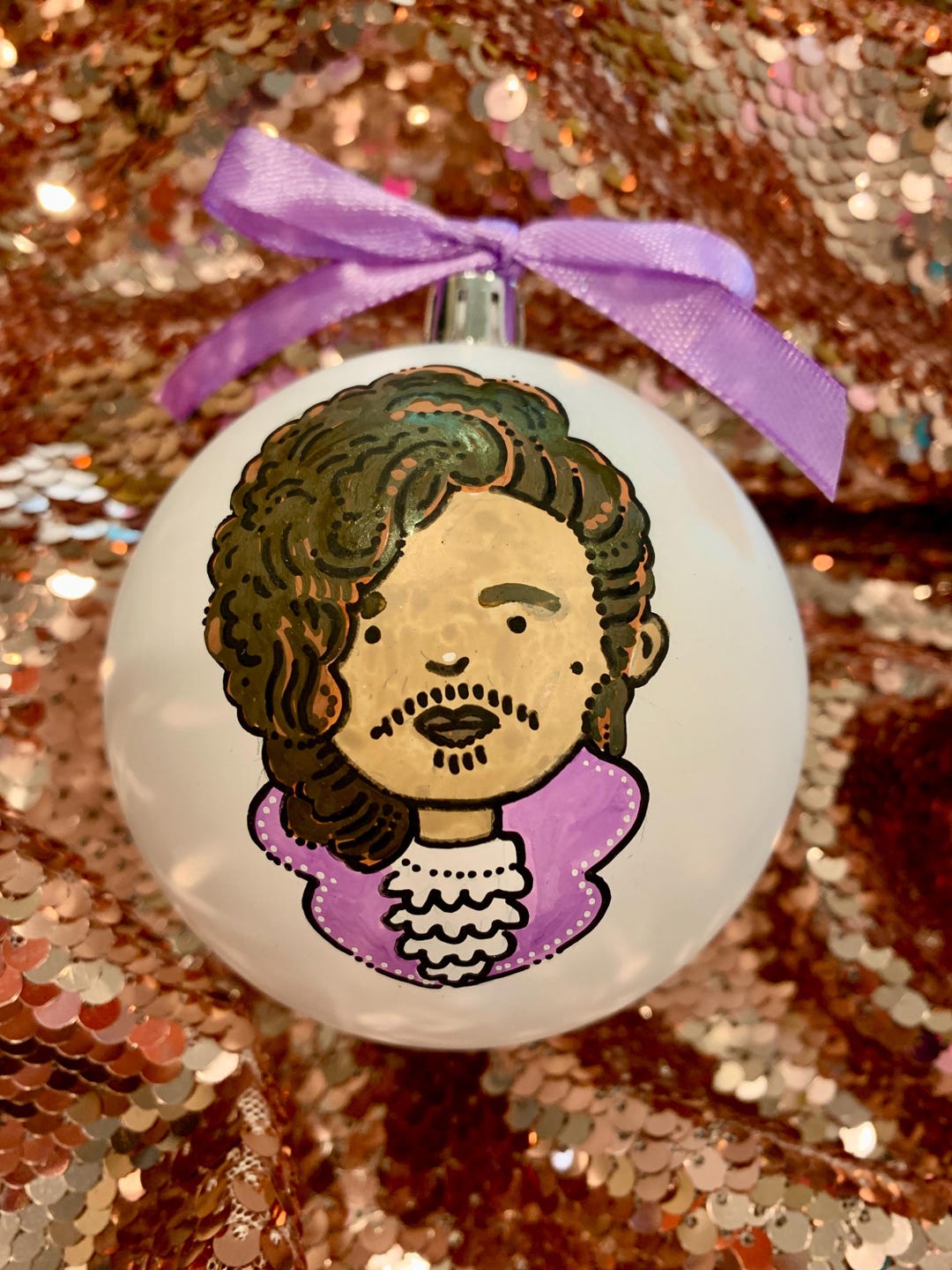 Original Hand Painted Ornament Famous Faces Celebrity Musician Pop ...