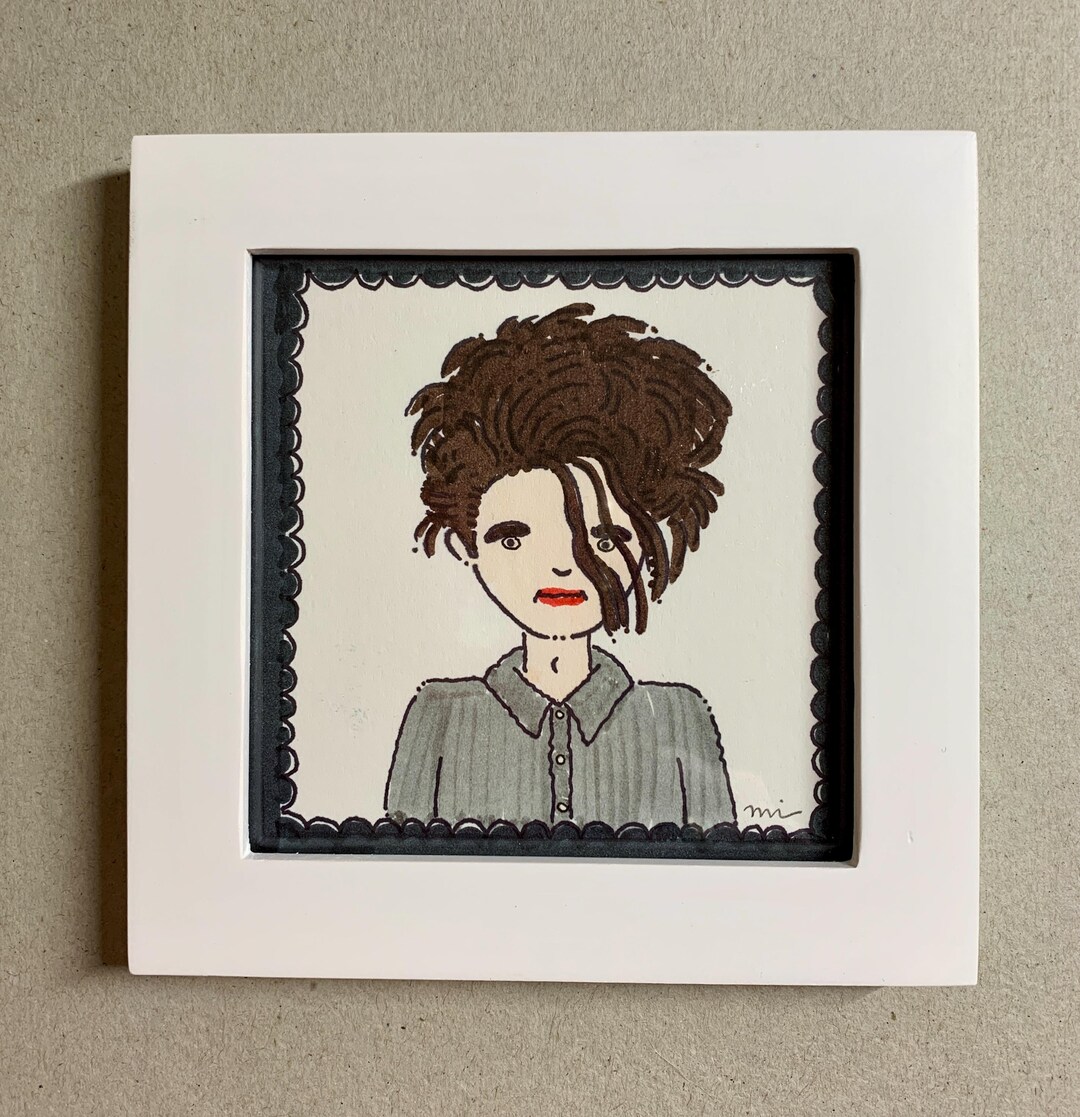 Robert Smith, the Cure, Original Illustrated Framed Portrait Artwork ...