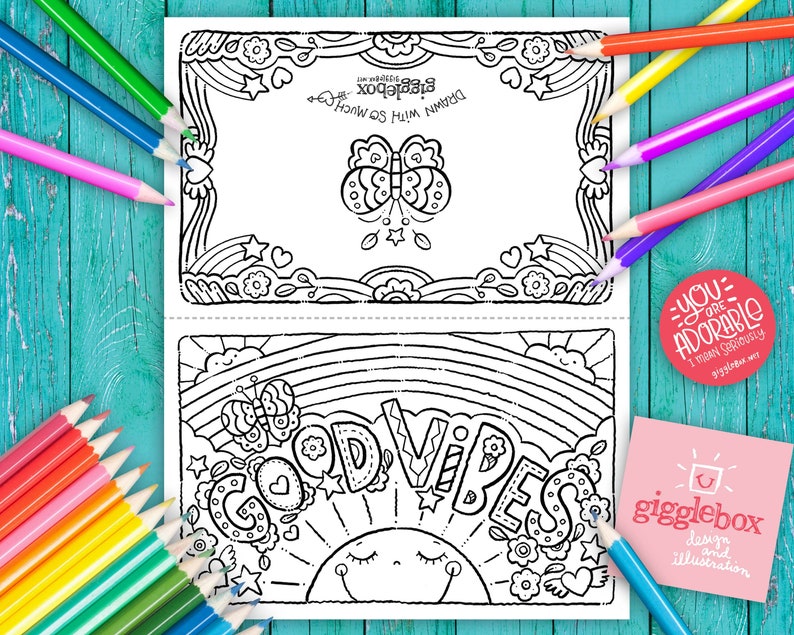 Printable Coloring Greeting Card, Instant Download, Printable, Good ...
