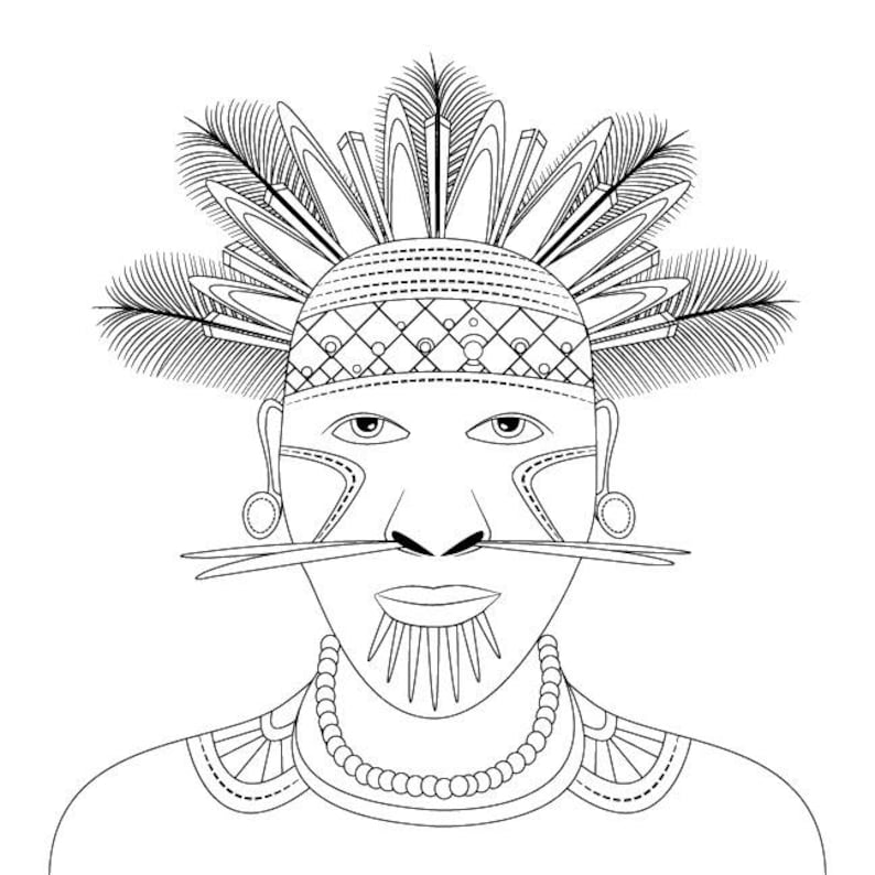 Tribal Coloring Book, Native American Coloring Books, African Coloring ...
