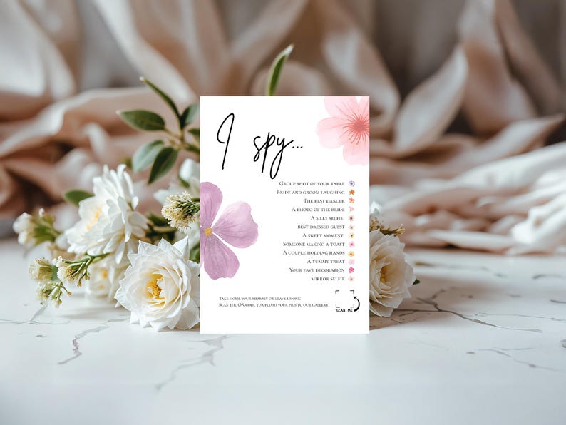 Wedding I Spy Scavenger Hunt Template - Etsy