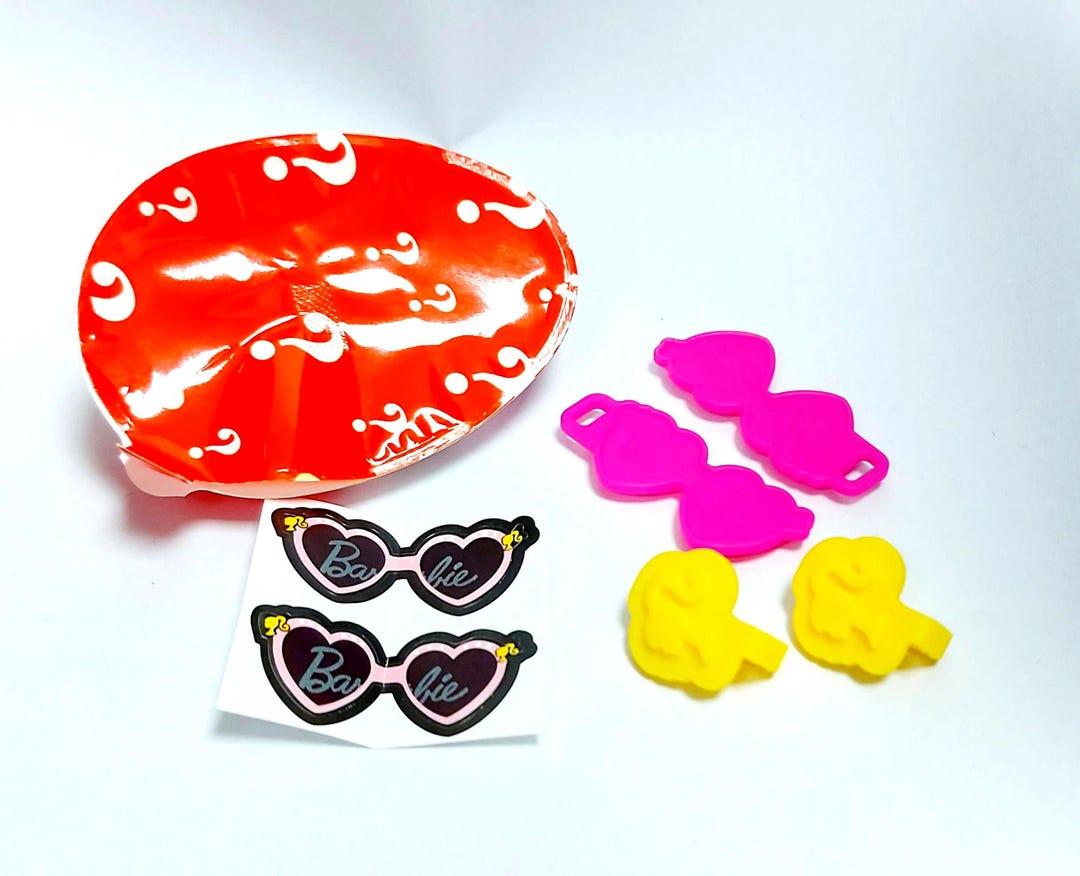 Rare Vintage Kinder Joy BARBIE Sunglasses Earings EN377 Figurines Toys ...