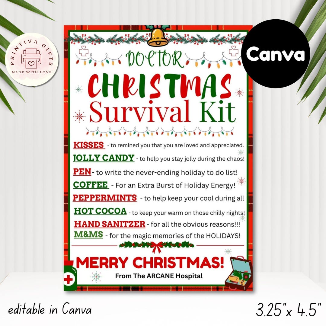 Doctor Christmas Survival Kit | Doctor Appreciation Gift | Holiday ...