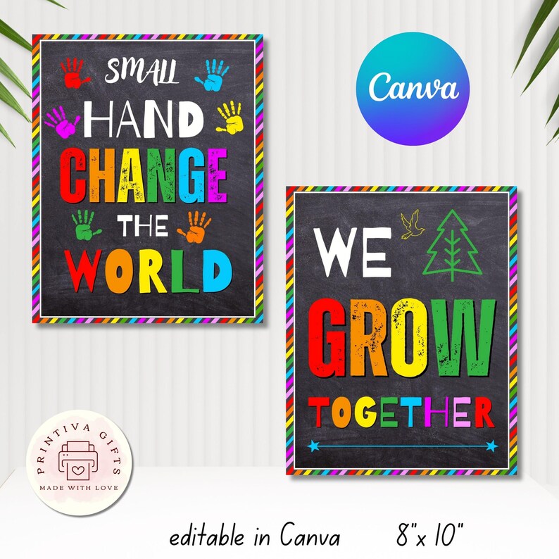 Editable Classroom Posters Set of 10, Growth Mindset Chalkboard Wall ...