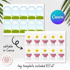 Editable Teacher Thank You Gift Tags: End of School Printable (digital ...