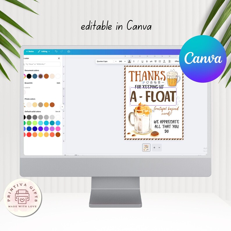 Root Beer Float Appreciation Sign: Teacher & Staff Gift Tag (PDF ...