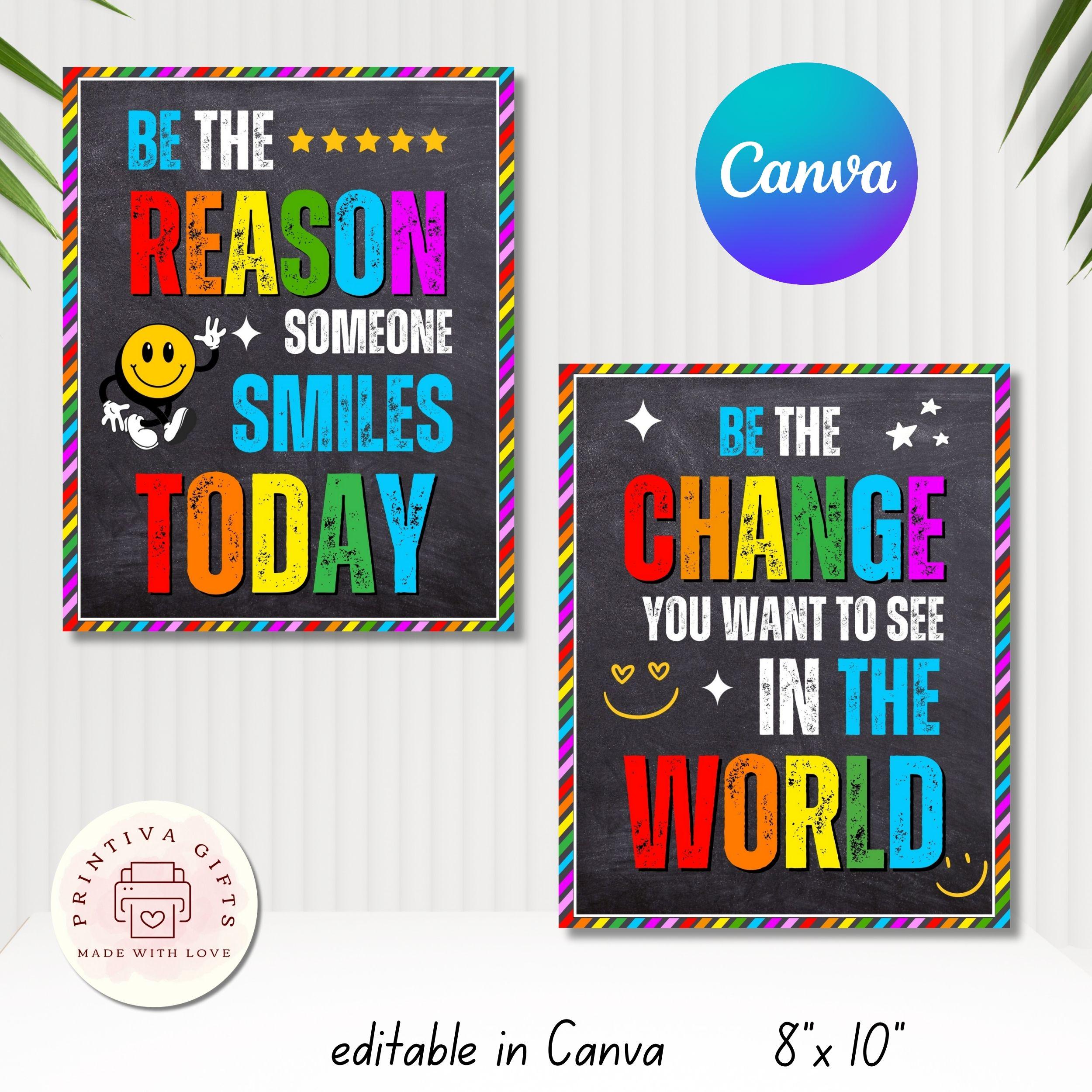 Editable Classroom Posters Set of 10, Growth Mindset Chalkboard Wall ...