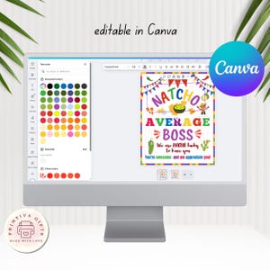 Nacho Average Boss Printable Sign: Funny Office Gift (canva Template ...