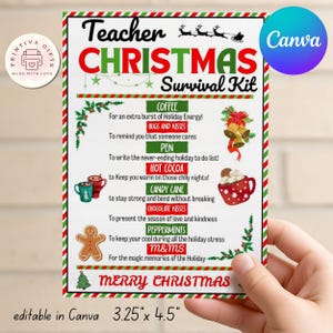Teacher Christmas Survival Kit | Printable Teacher Appreciation Gift ...