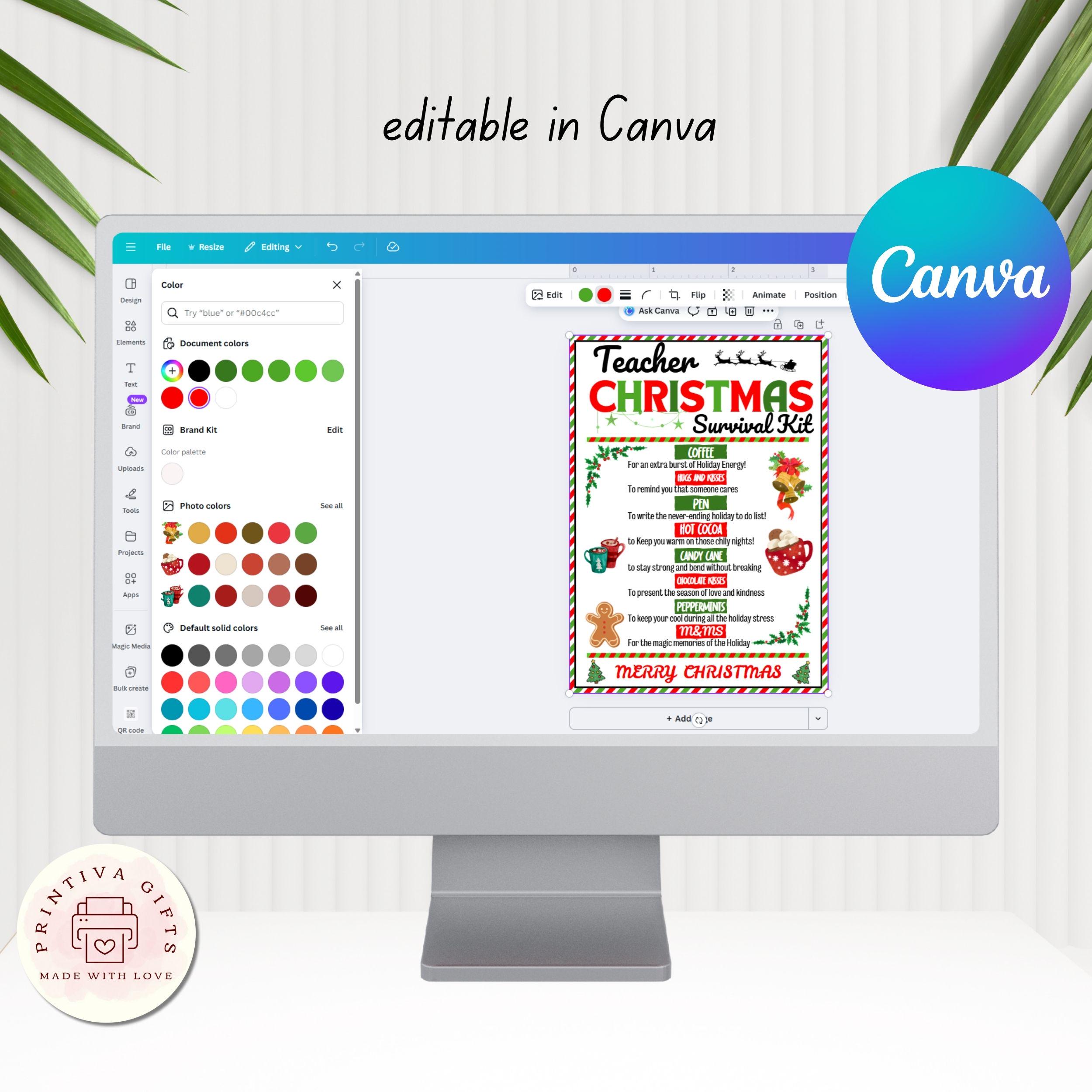 Teacher Christmas Survival Kit | Printable Teacher Appreciation Gift ...