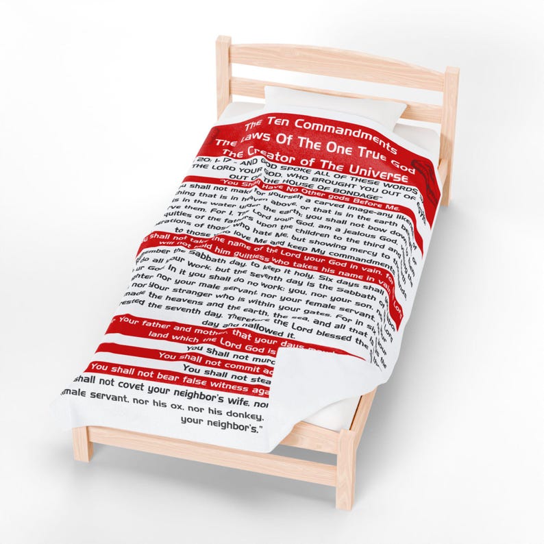 Ten Commandments Blanket | Velveteen Plush Throw | Exodus 20 Bible ...