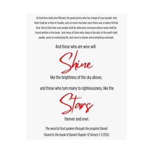 Daniel 12:1-3 Bible Verse Poster | Shine Like the Stars Christian Wall ...
