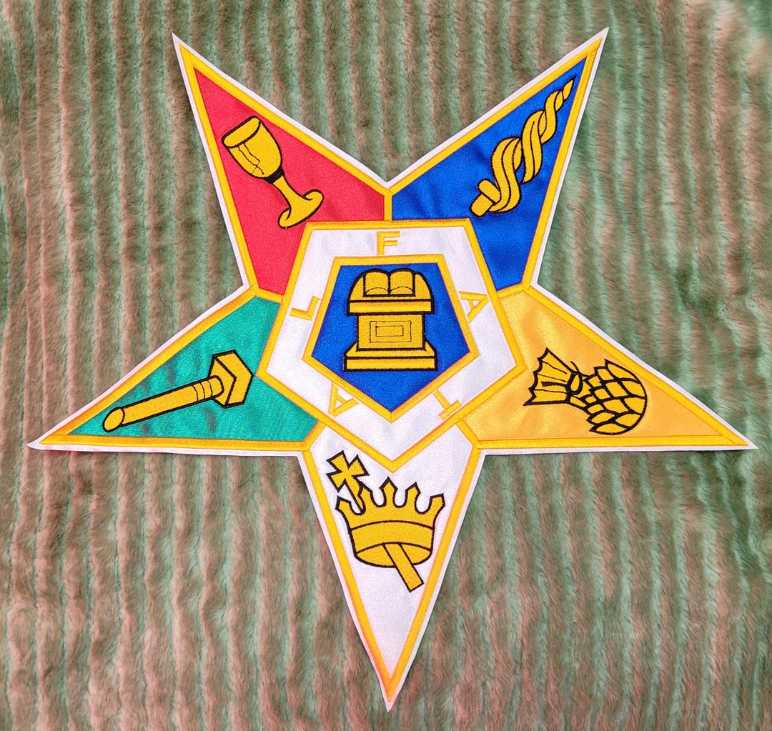 Order of the Eastern Star Huge Embroidered Patch: Large Sew-on Applique ...