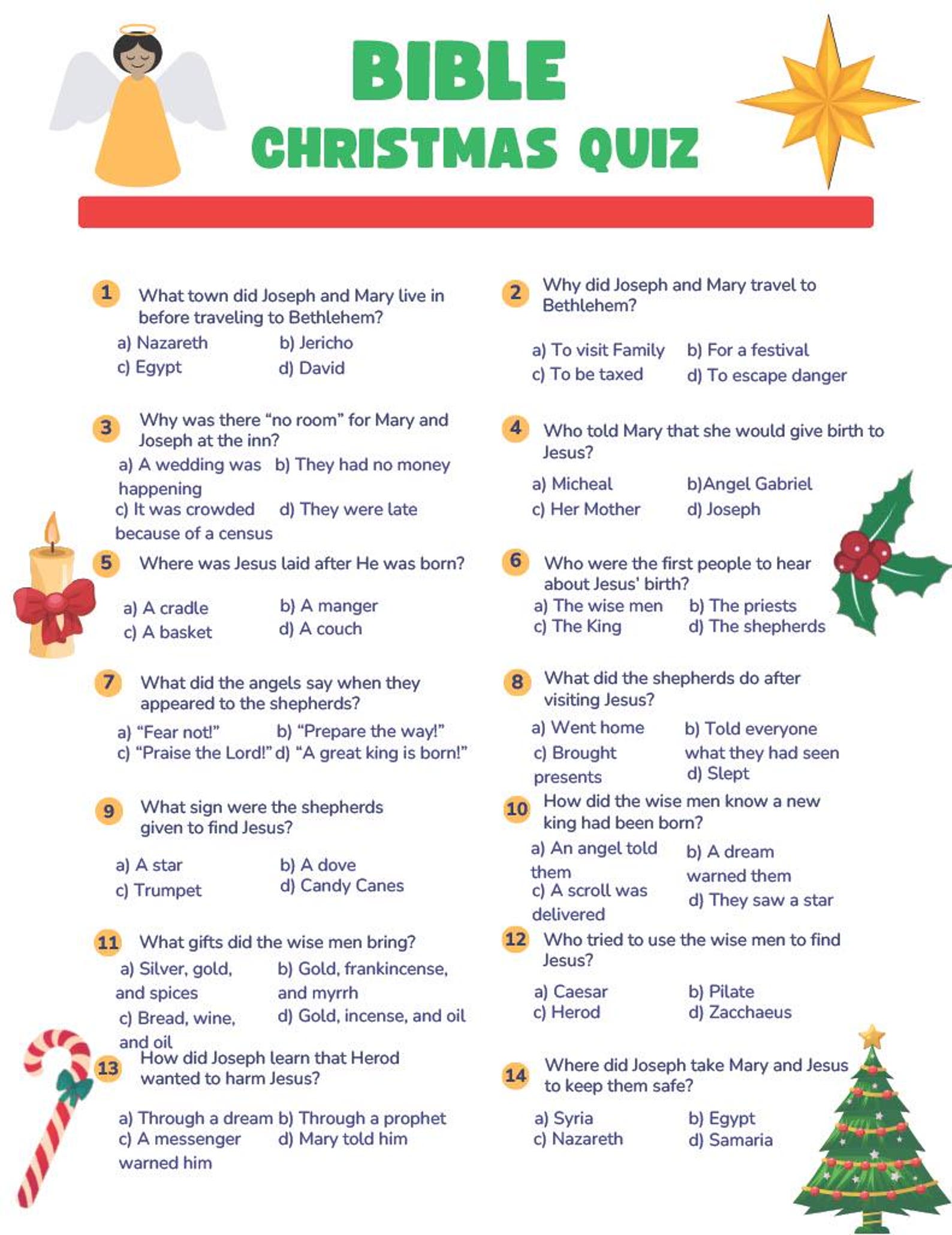 Bible Christmas Quiz | Fun Holiday Trivia for Kids & Adults + Answer ...