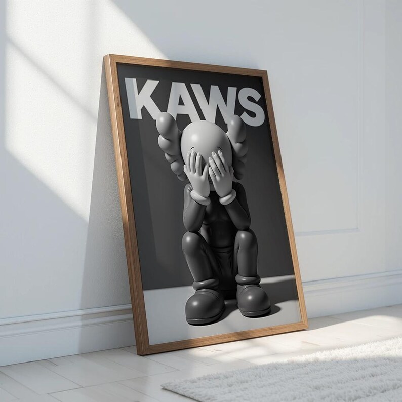 KAWS Poster Set of 3,black Kaws Figure Print,hypebeast Figure Print ...