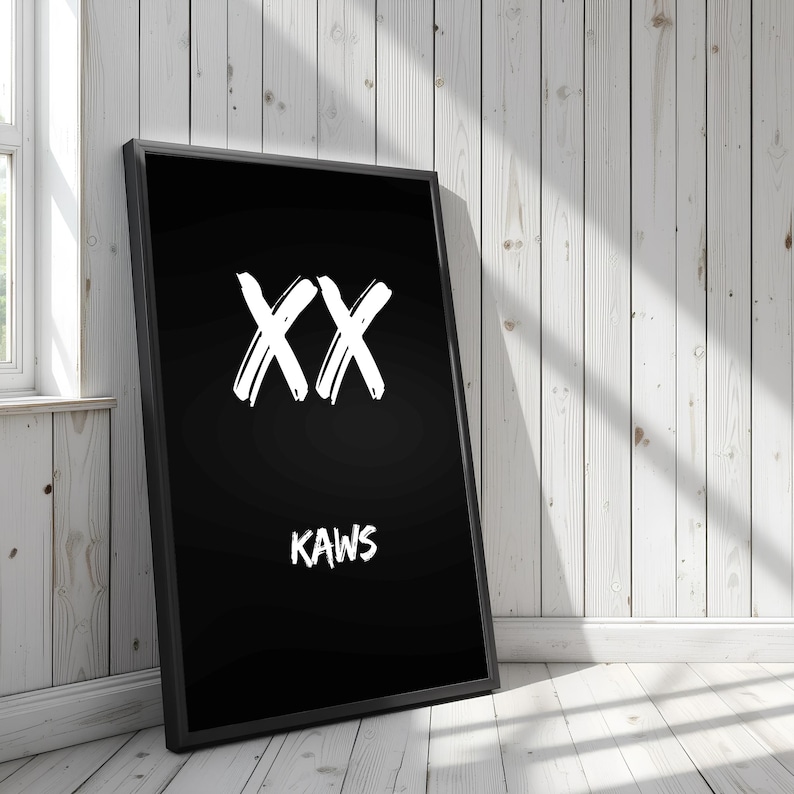 KAWS Set of 3,hypebeast Kaws Poster,black Kaws Print,black Hypebeast ...