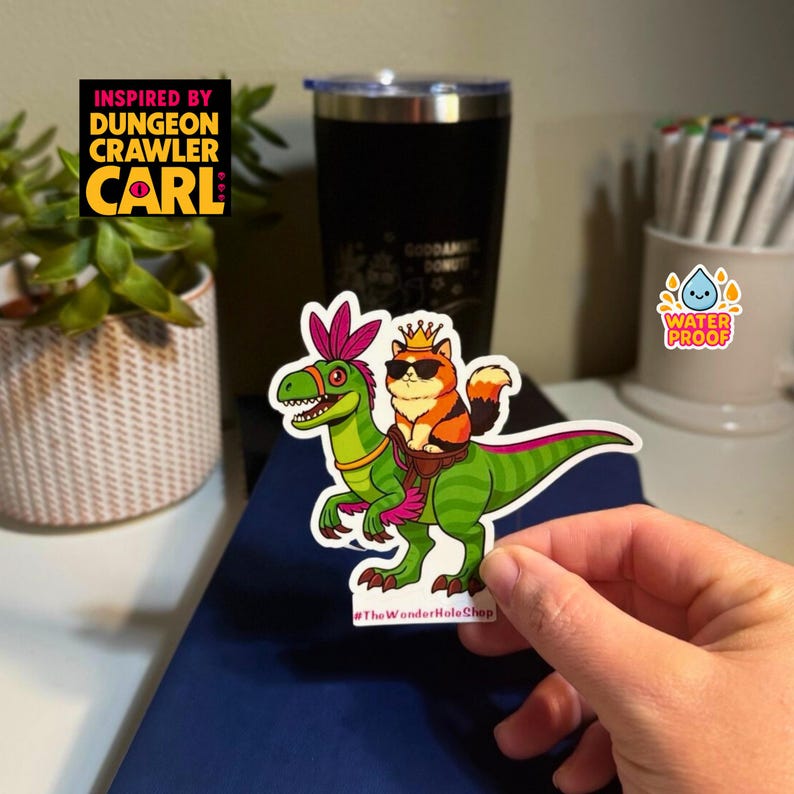 Dungeon Crawler Carl Sticker | Princess Donut & Mongo Vinyl, Waterproof ...