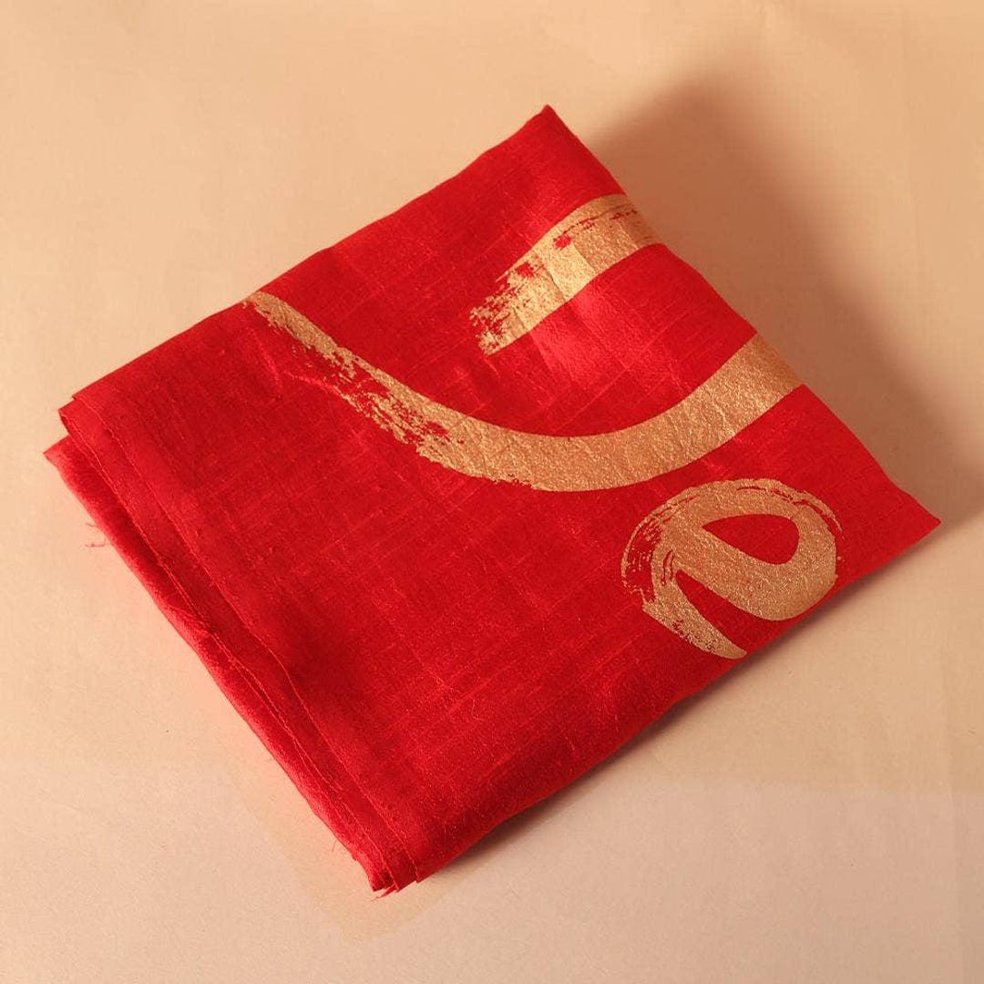 Devi Silk Shawl. Energized. Natural Fabric. Fiery Red Colour(english ...